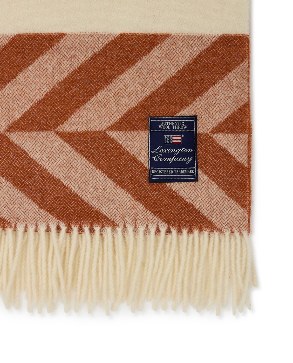 Lexington Herringbone Striped Recycled Wool Throw Copper/Brown - Butik ...